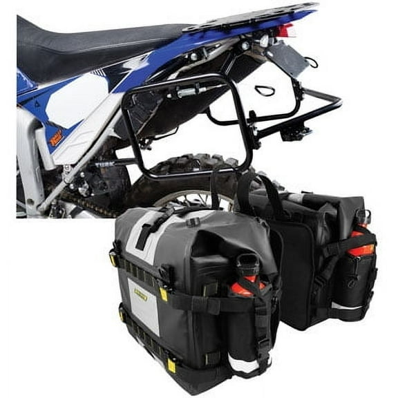 TUSK Pannier Racks with Nelson Rigg Hurricane Dry Saddlebags Black for ...