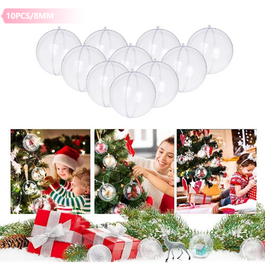 UDIYO Fillable Ball Transparent Shatterproof Plastic DIY Clear Ball ...