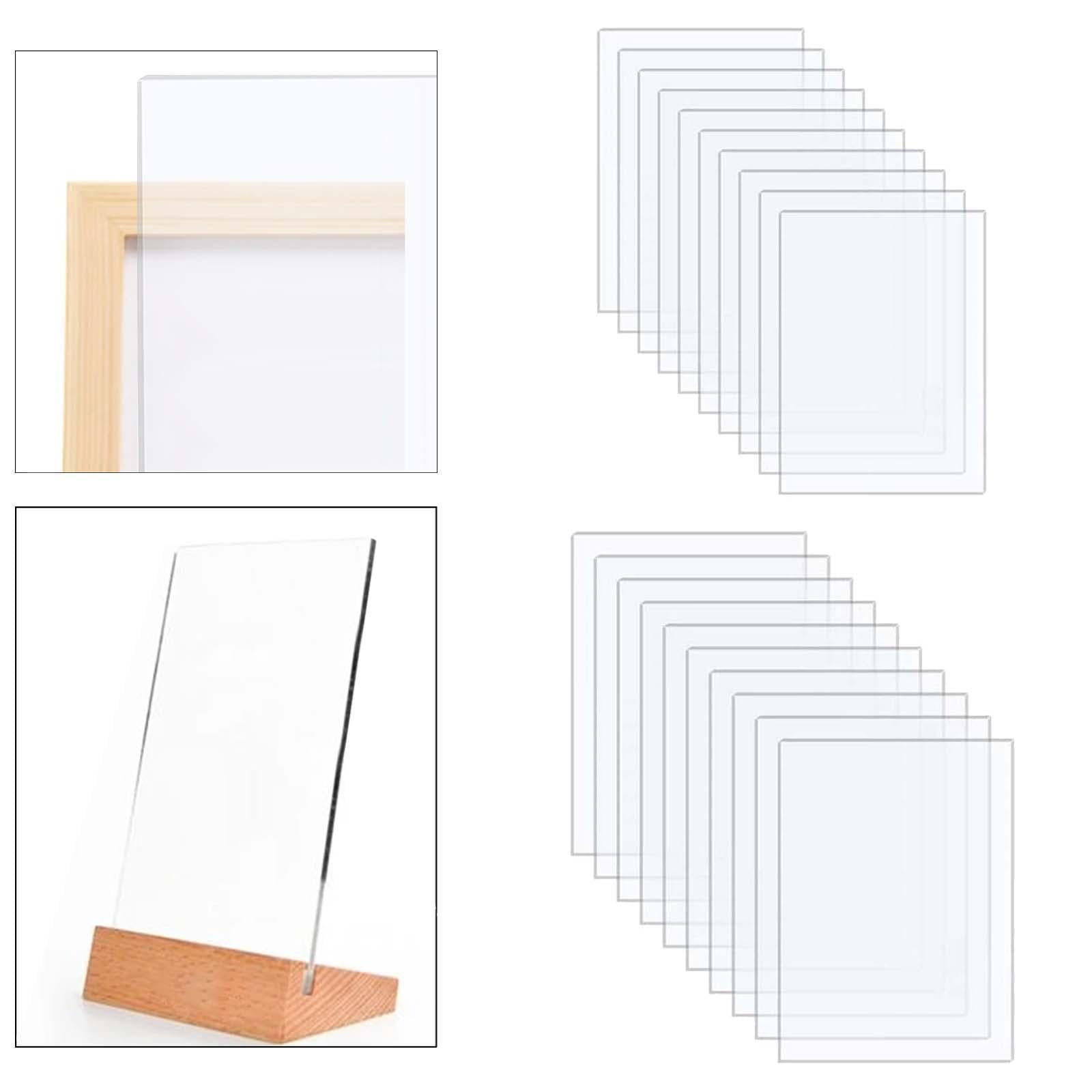 20x Rectangle Writable Clear Photo Frame Replacement Sheets Erase ...