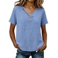 Blczomt Casual Tops for Women Dressy Blue Casual Shirt Cute Tunic ...