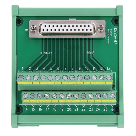 Signals Breakout PCB Board, Straight Compact DB25 To Terminal Adapter ...