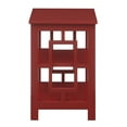Convenience Concepts Town Square End Table with Shelves, Cranberry Red ...