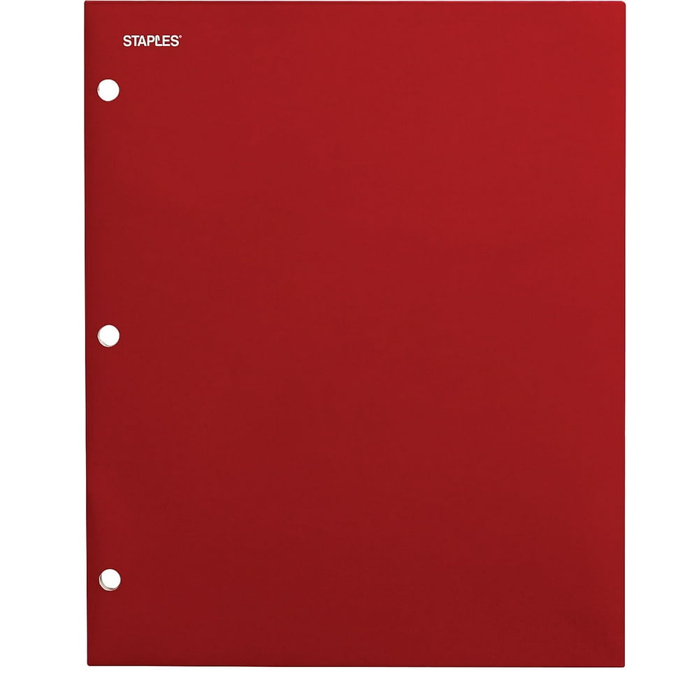 Staples 4-Pocket 3-Hole Punched Presentation Folder Red 56209-CC ...