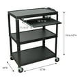 Extra Wide Steel Adjustable Height AV Cart With Pullout Keyboard Shelf ...