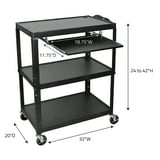 Luxor AVJ42XLKB Extra-Large Steel AV Cart with Adjustable-Height ...