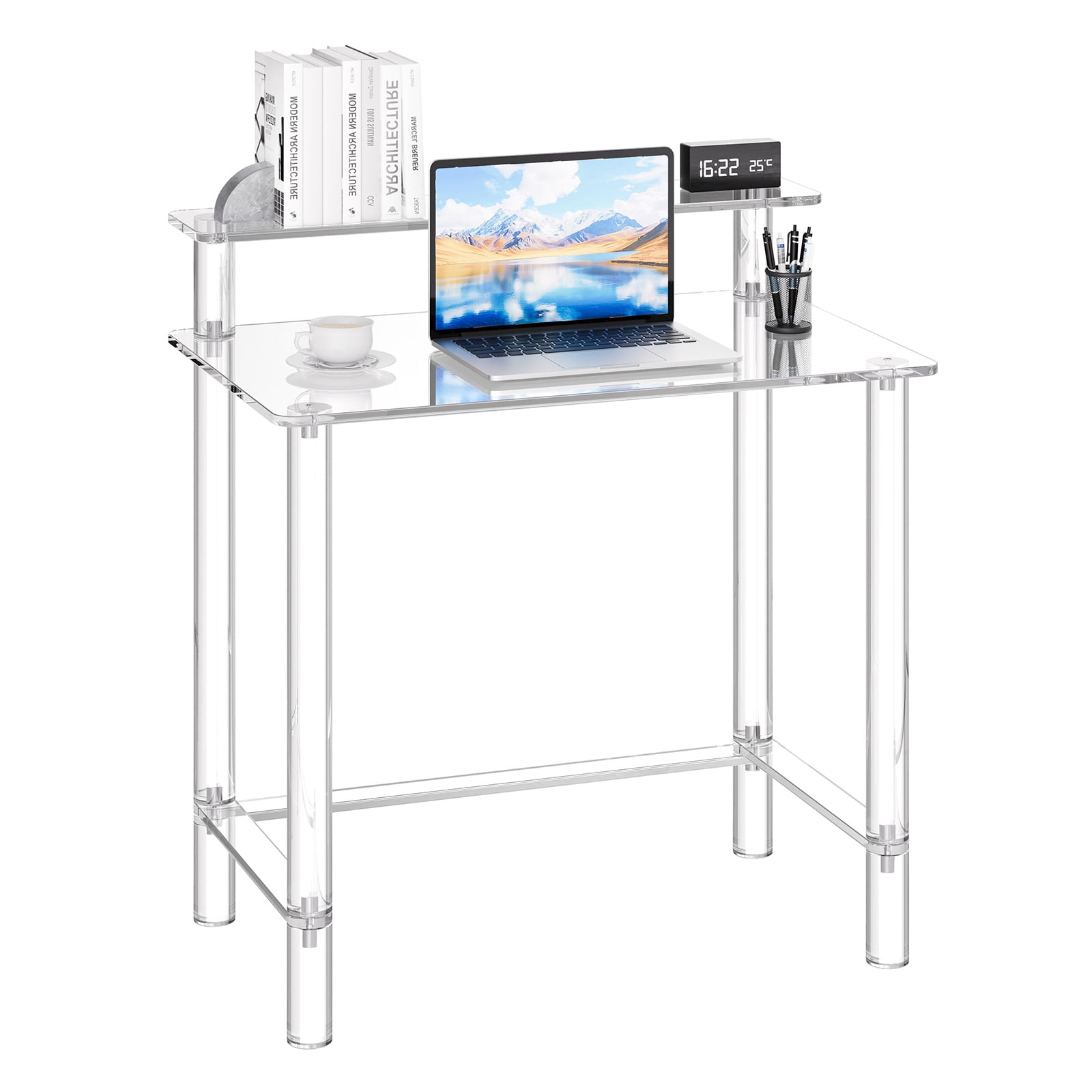 Click here for Vevor Acrylic Table  2 Tiers Clear Office Desk Wit... prices