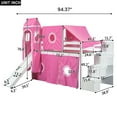 Aukfa Twin Loft Bed with Slide - Princess Castle Bed with Stairway Tent ...