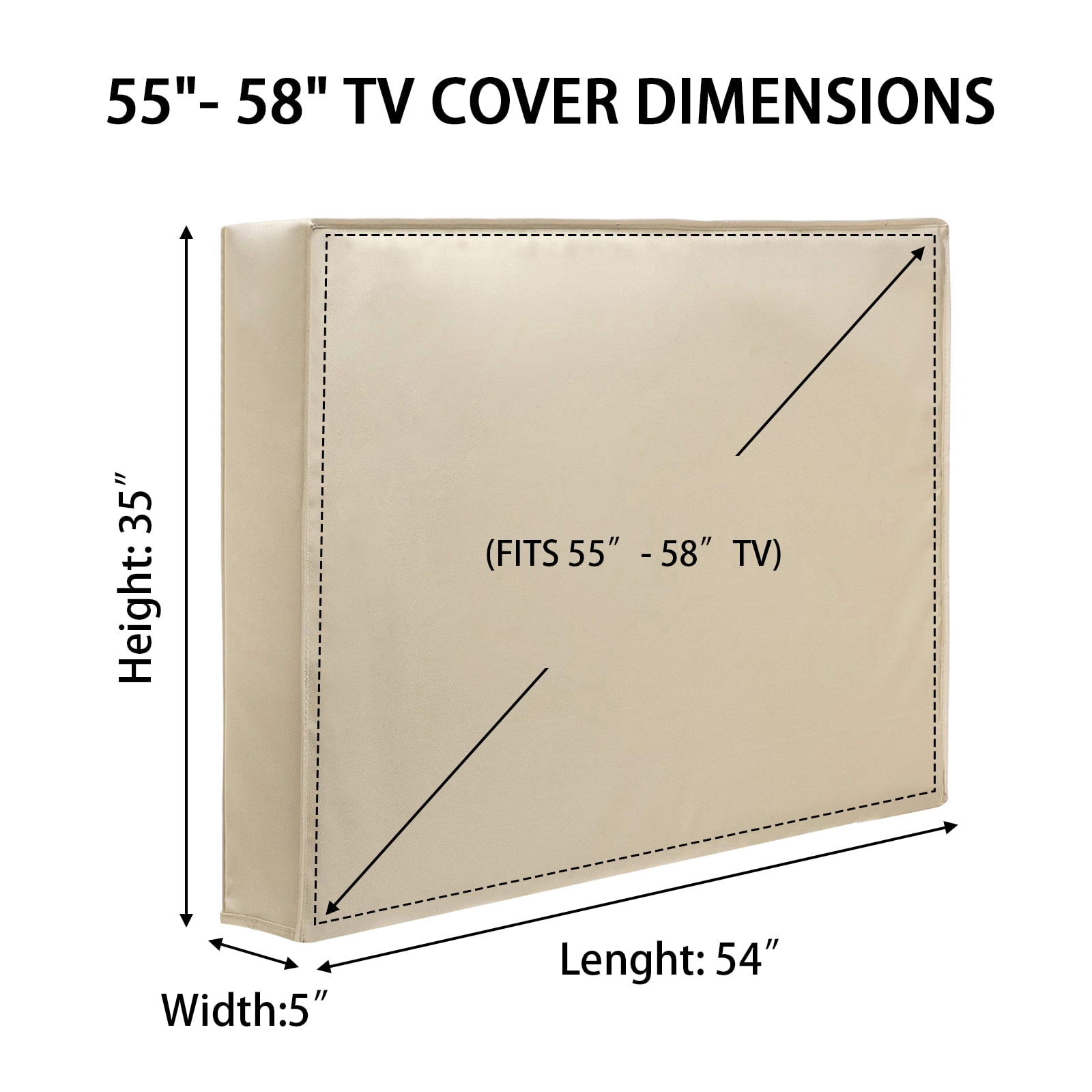 30"-85" 600D Outdoor TV Cover Fitted Waterproof Weatherproof Television ...