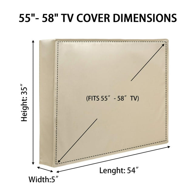 30"-85" 600D Outdoor TV Cover Fitted Waterproof Weatherproof Television ...