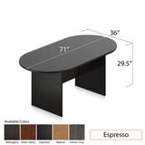 GOF 6 Ft. Espresso Conference Table with 4 Ergonomic Executive Chairs ...
