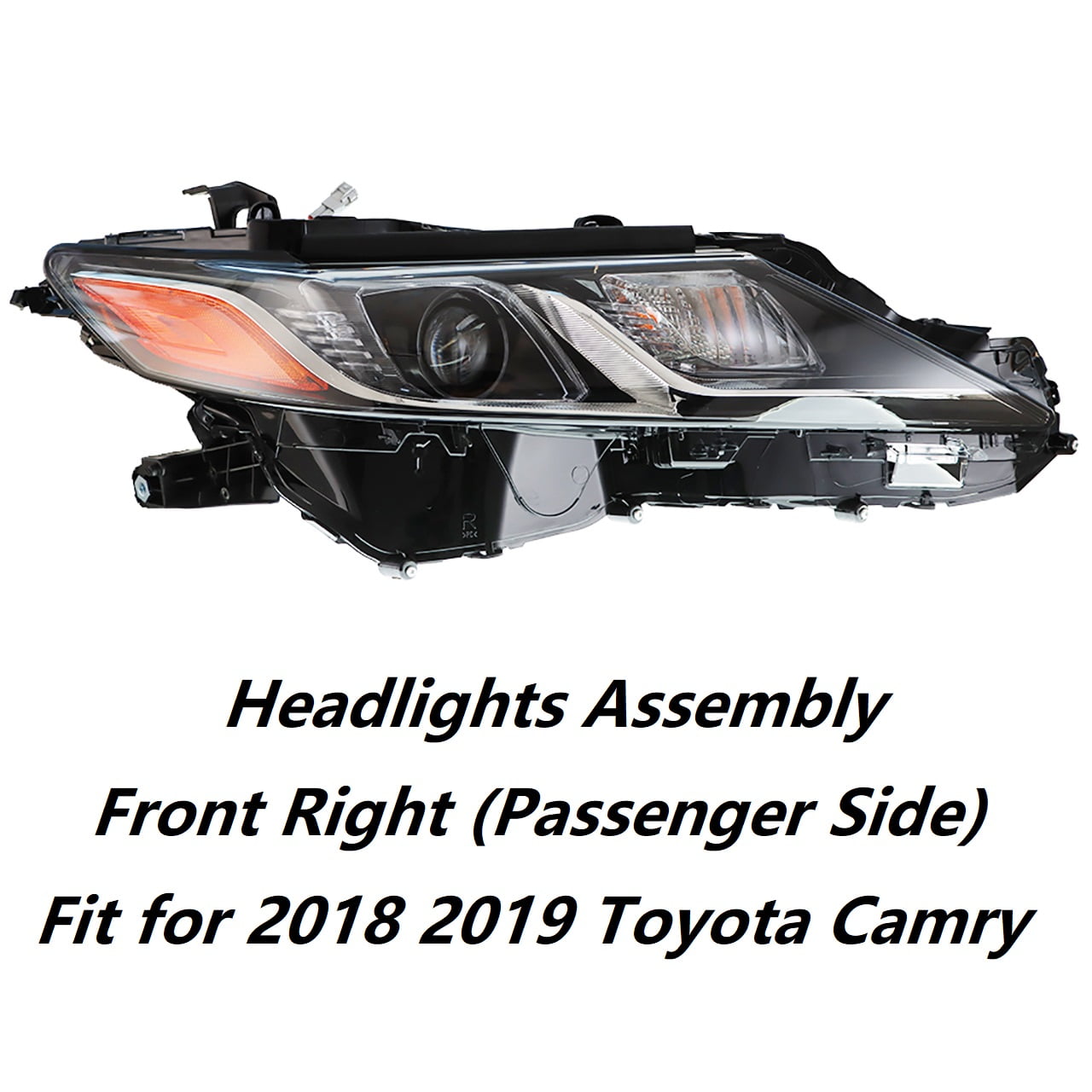 Headlights Assembly Black Headlamp Housing Fit for 2018 2019 Toyota ...