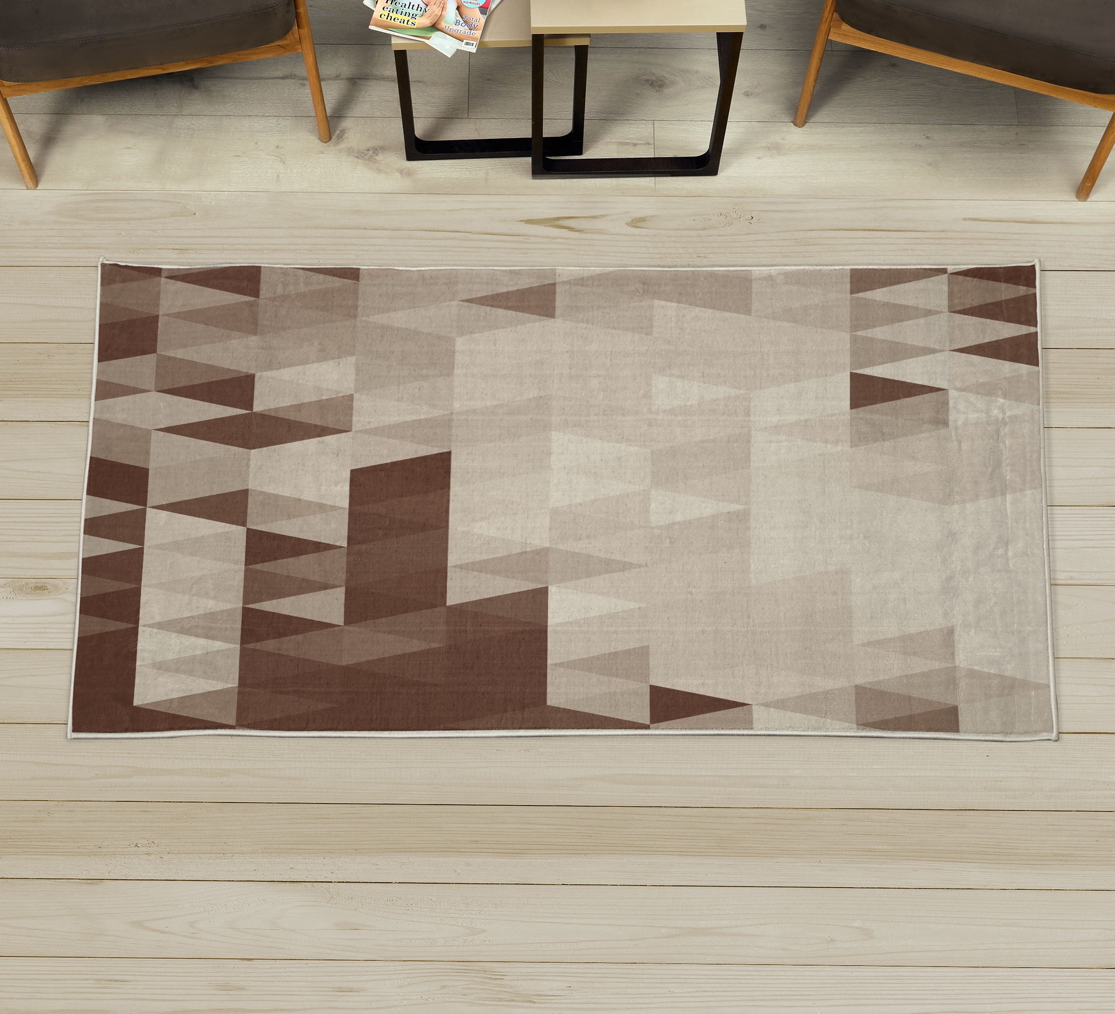 Geometric Decorative Rug, Triangle Mosaic Shapes Patterns with Abstract ...