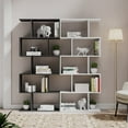 Cozy Castle 2 Set Bookshelf, S-Shaped 5-Tier Display, 62" Tall Wood ...