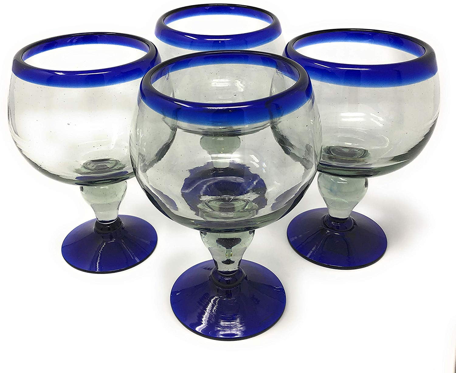 Mexican Hand Blown Glass - Set of 4 Hand Blown Chabela Glasses (18 oz ...