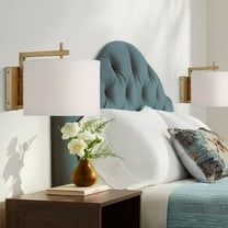 360 Lighting Luca Swing Arm Wall Lamps Set of 2 Warm Brass Metal Plug ...