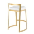 Fuji DLX Contemporary/Glam Counter Stool in Gold Metal and White Faux ...