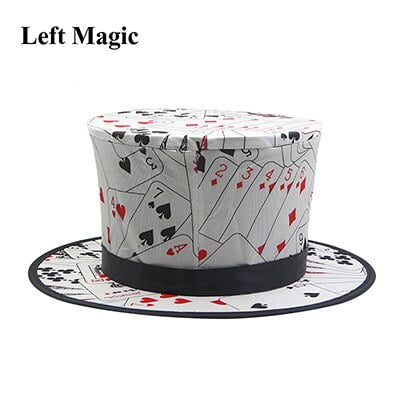 Folding Top Hat Spring Magic Tricks ( Black & Playing Card Pattern ...