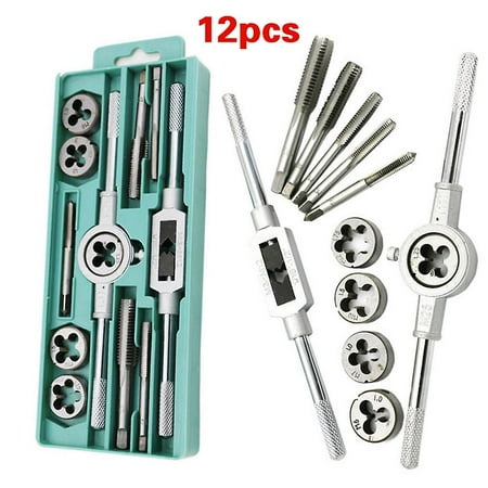 12pcs/set Metric Adjustable Taps Dies Wrench Handle Tap And Die Kit M3-m12 Screws - Walmart.ca