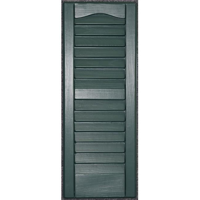 9 x 24 in. Louvered Exterior Decorative Shutters, Hunter Green ...