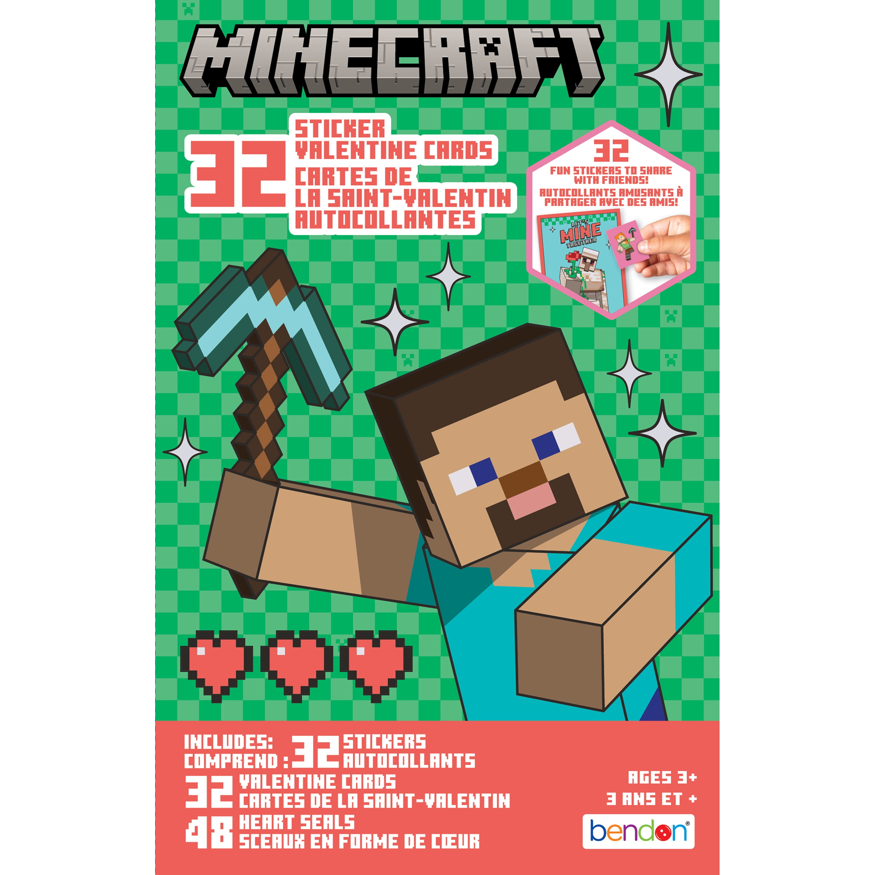 Minecraft Valentine’s Day Cards, 32 Classroom Exchange Greeting Cards ...