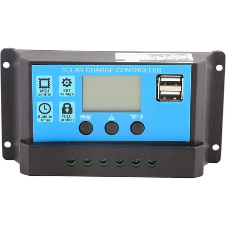 Lepai Solar Charge Controller, PWM 12V 24V Solar Panel Battery Controller, Dual USB Solar Panel ...