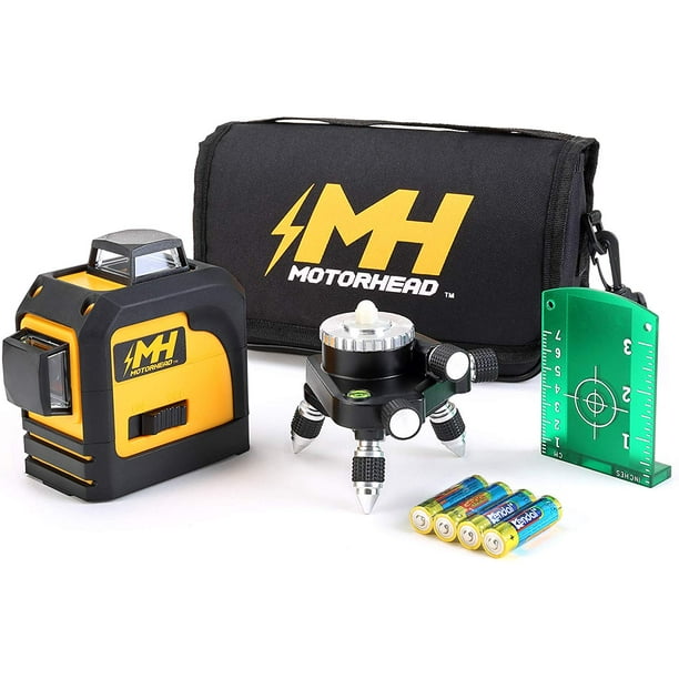 MOTORHEAD 165-Ft Self-Leveling 360-Degree Green Cross-Line Laser Level ...