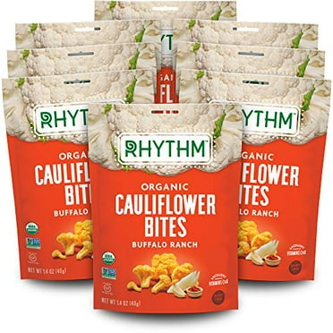 Rhythm Superfoods Organic Cauliflower Bites Snack Chips, Buffalo Ranch ...