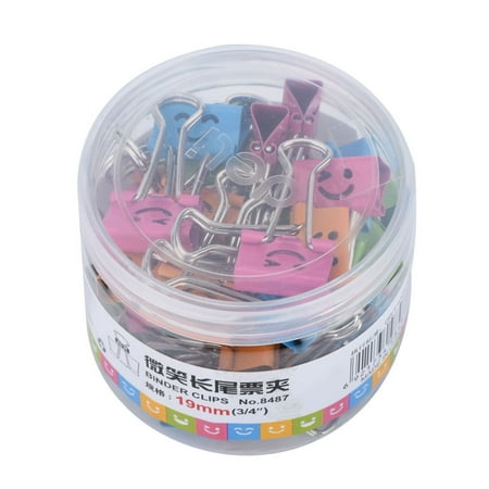 Garosa 40 PCS/Box Cute Creativity Color Smiling Face Metal Paper Binder ...