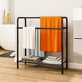 3 Tier Metal Towel Rack, Freestanding Towel Holder for Bathroom, Space ...