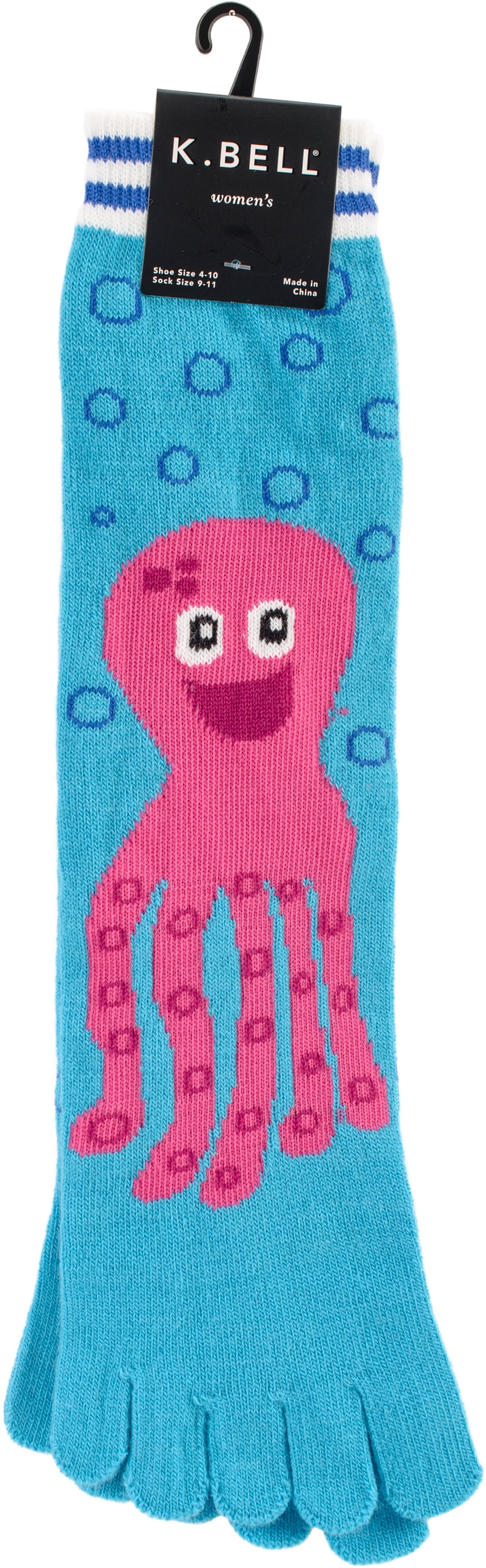 Novelty Crew Toe Socks - Pink Octopus - Walmart.com