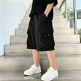 Big Boys Multi-Pocket Baggy Cargo Shorts, Elastic Waist Lightweight ...