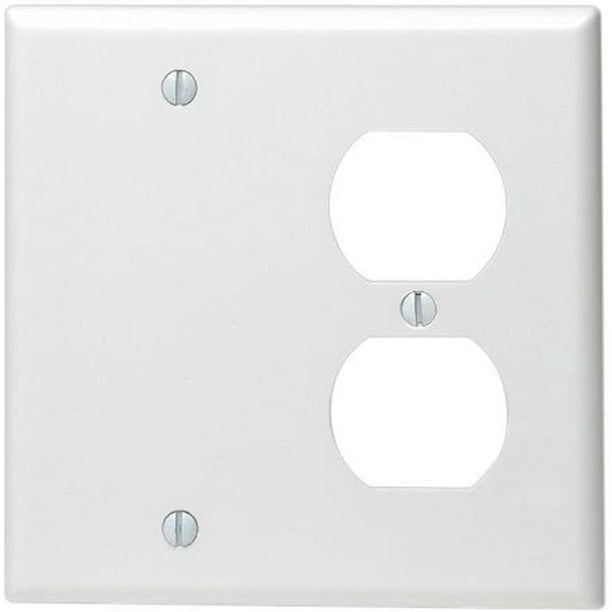 Leviton 88008 2-Gang 1-Duplex 1-Blank Device Combination Wallplate ...
