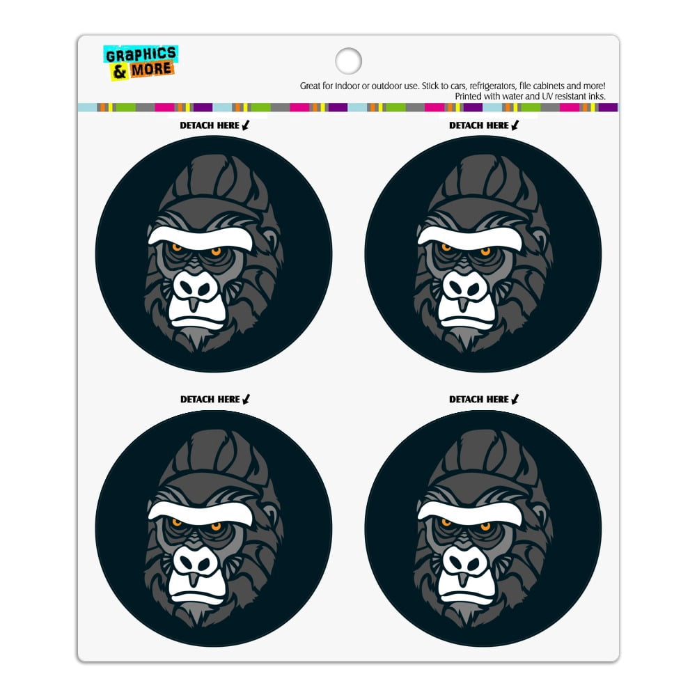 Gorilla Face Refrigerator Fridge Locker Vinyl Circle Magnet Set ...