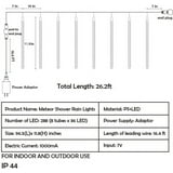 Meteor Shower Rain Light, 30 cm 8 Tube 288 LED Valentine's Day Ice ...