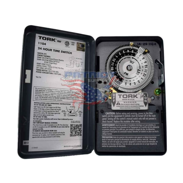 Tork 1104 24 Hour Electromechanical Timer 208-277V AC - Walmart.com