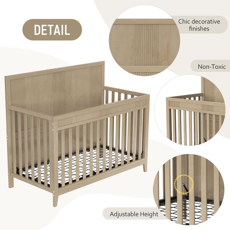 Natural Wood Baby Bed