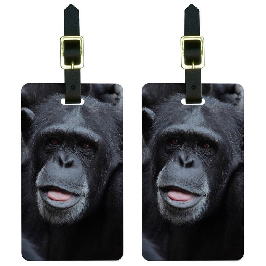 Chimpanzee Chimp Ape Monkey Luggage Tags Suitcase Carry-On ID, Set of 2 ...