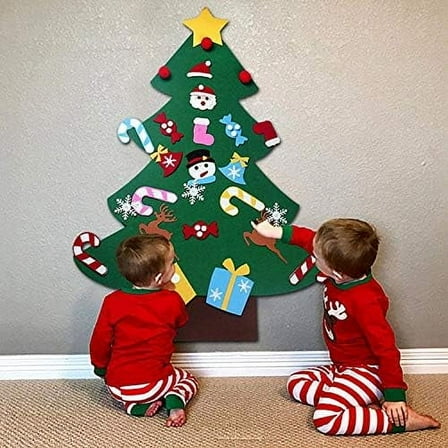 DIY Felt Christmas Tree Set, with Lights Strings and 32 Detachable ...