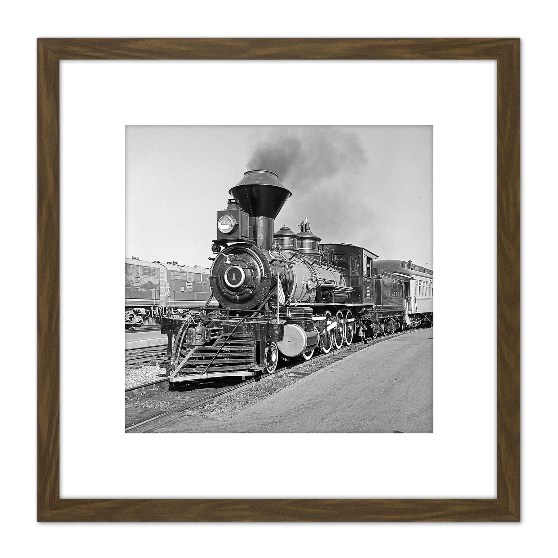Everett DeGolyer Topeka Santa Fe Locomotive Train Photo 8X8 Inch Square ...