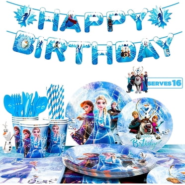 Disney Frozen Birthday Party Tableware Kit for 16 Guests - Frozen Party ...