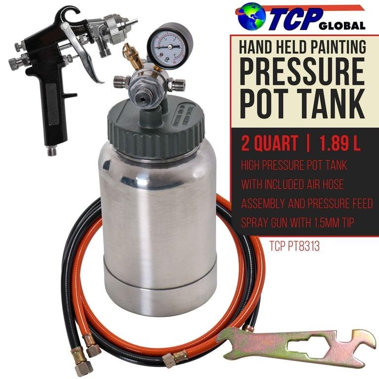 YaeTek 2L Quart Pressure Pot With Gun And Hose Paint And, 40% OFF