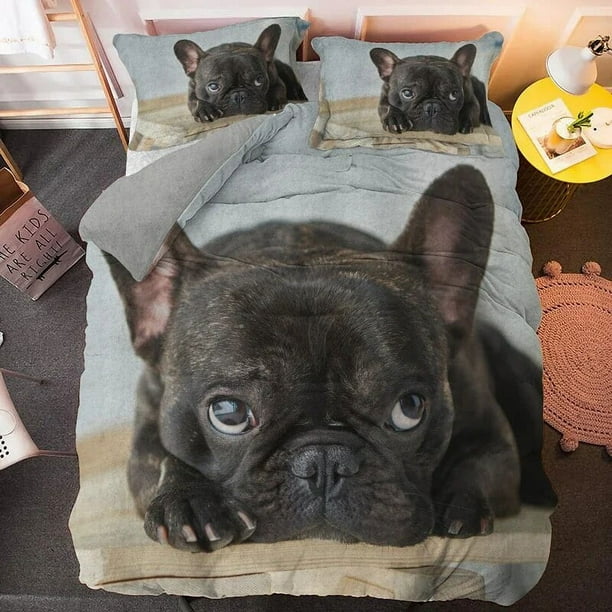Bulldog Bedding Set Pet Animal Dog Duvet Cover for Kids Adult ...
