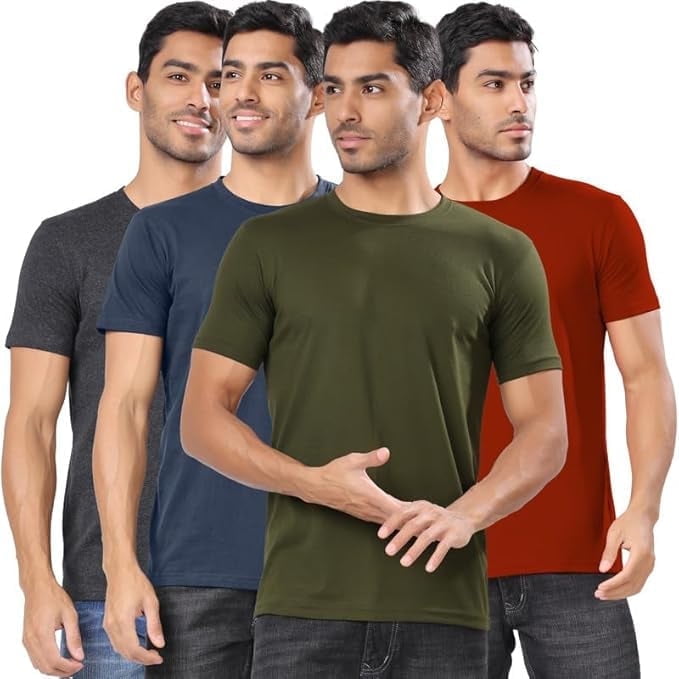 Click here for London Hills Mens Crew-Neck T-Shirts - Pack Of 4 S... prices