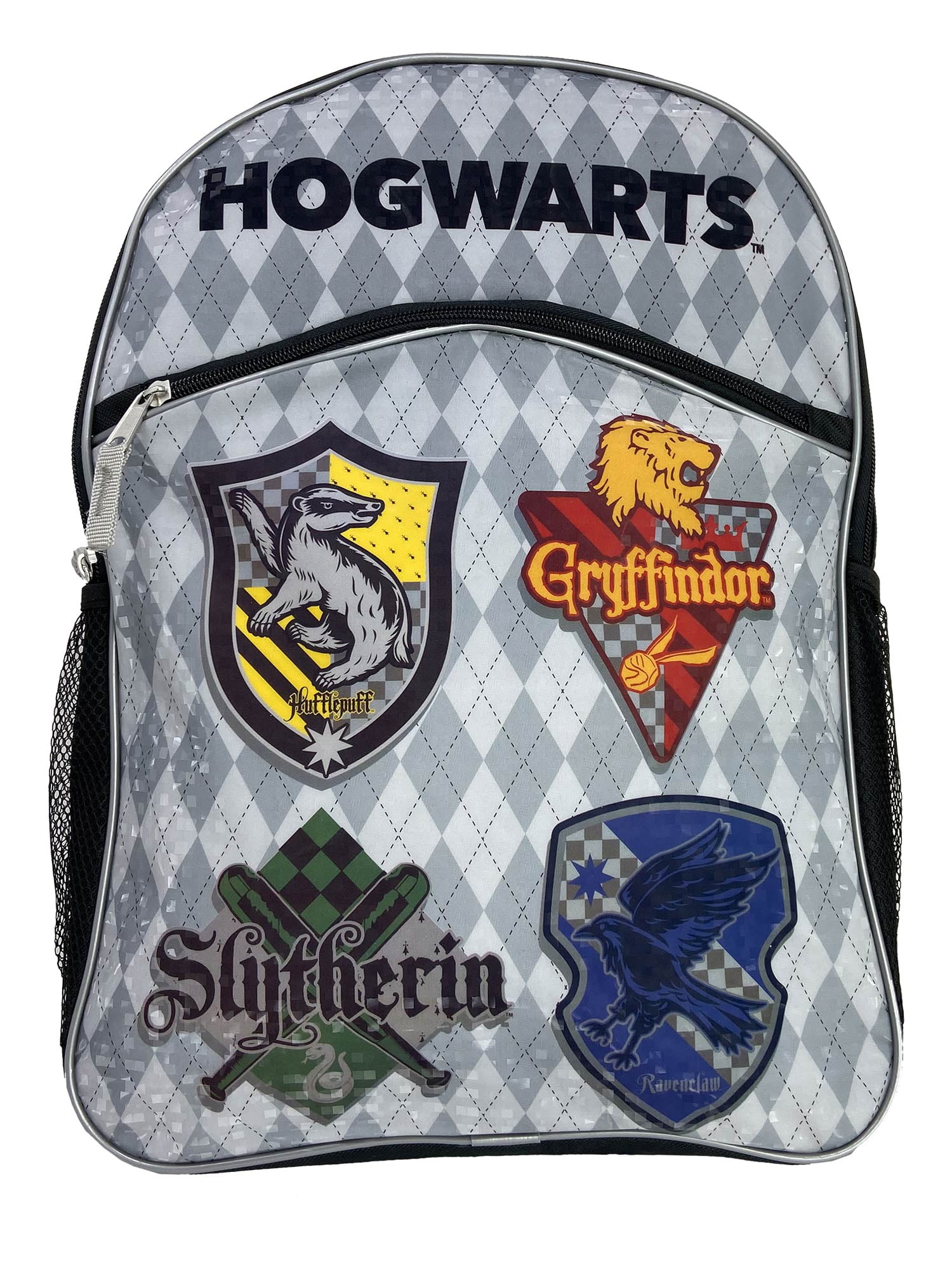 Harry Potter 16 Backpack Gray House Crests Shields Front Pocket ...