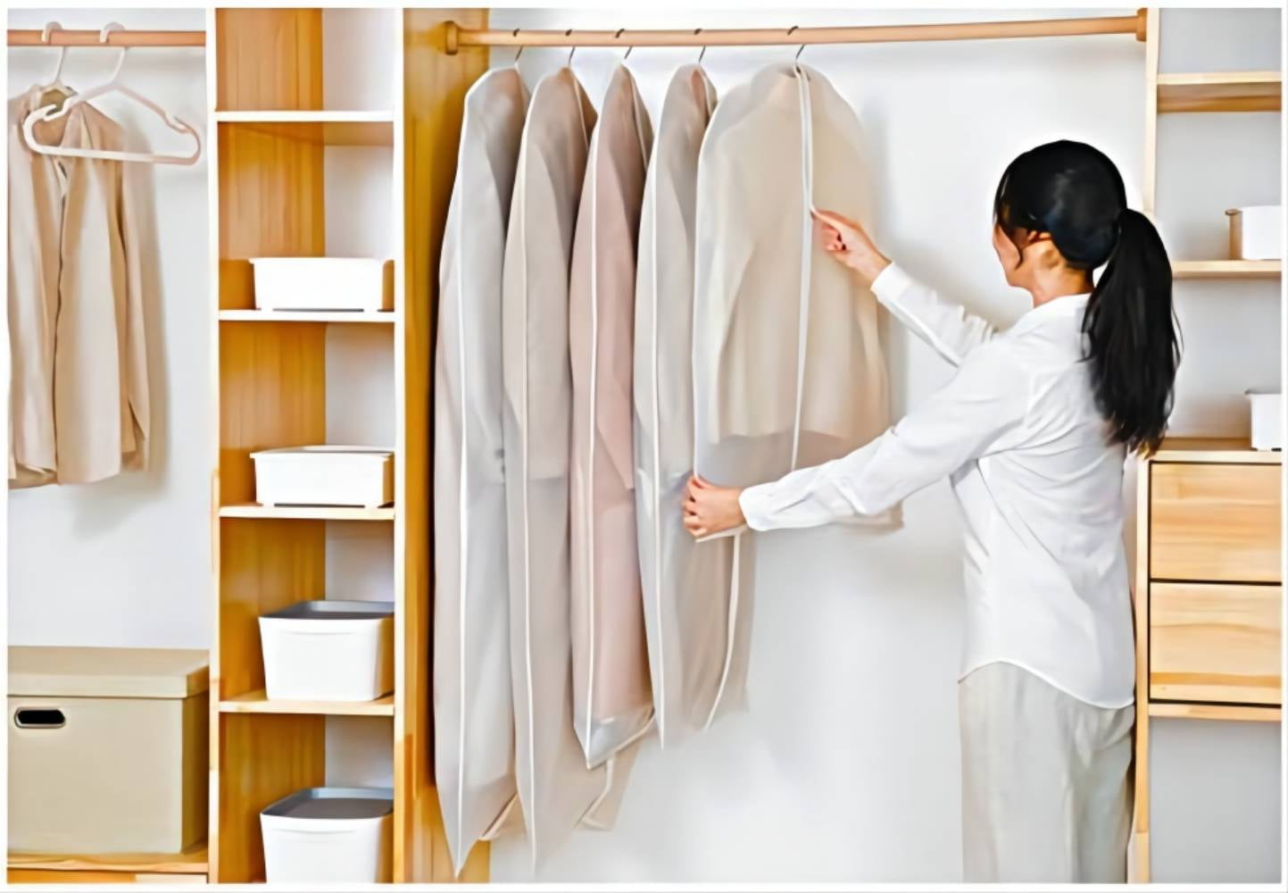 Loyalheartdy 5Pcs 24"x40" Semi Transparent Clothing Dust Covers Folding ...