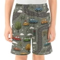 BZSMCE Adjustable Drawstring Casual Shorts With Dark Green Truck Road ...