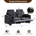 Power Reclining Sofa, Chenille Deep Seat Sofa Couch with Removable ...