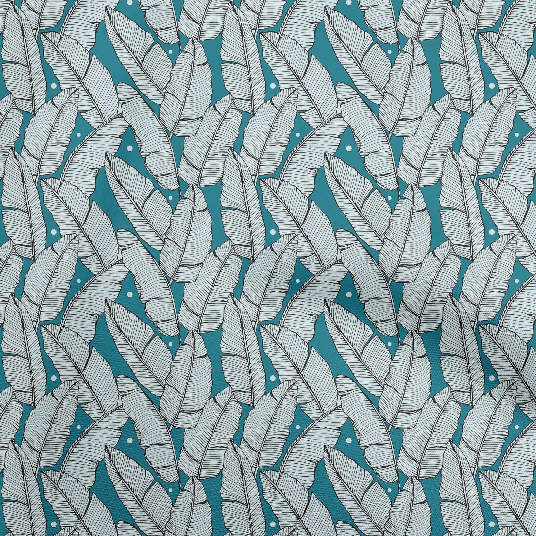 oneOone Velvet Teal Blue Fabric Tropical Sewing Material Print Fabric ...