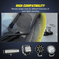 2PCS Pillar Hood Led Work Light Bar Mount Bracket Clamp Holder Offroad ...