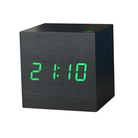 Sound Control Wooden Square LED Alarm Square LED alarm; Clock Desktop ...